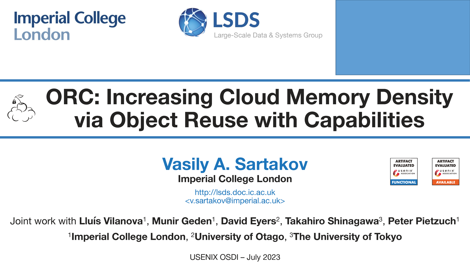 ORC: Increasing Cloud Memory Density via Object Reuse with Capabilities ...